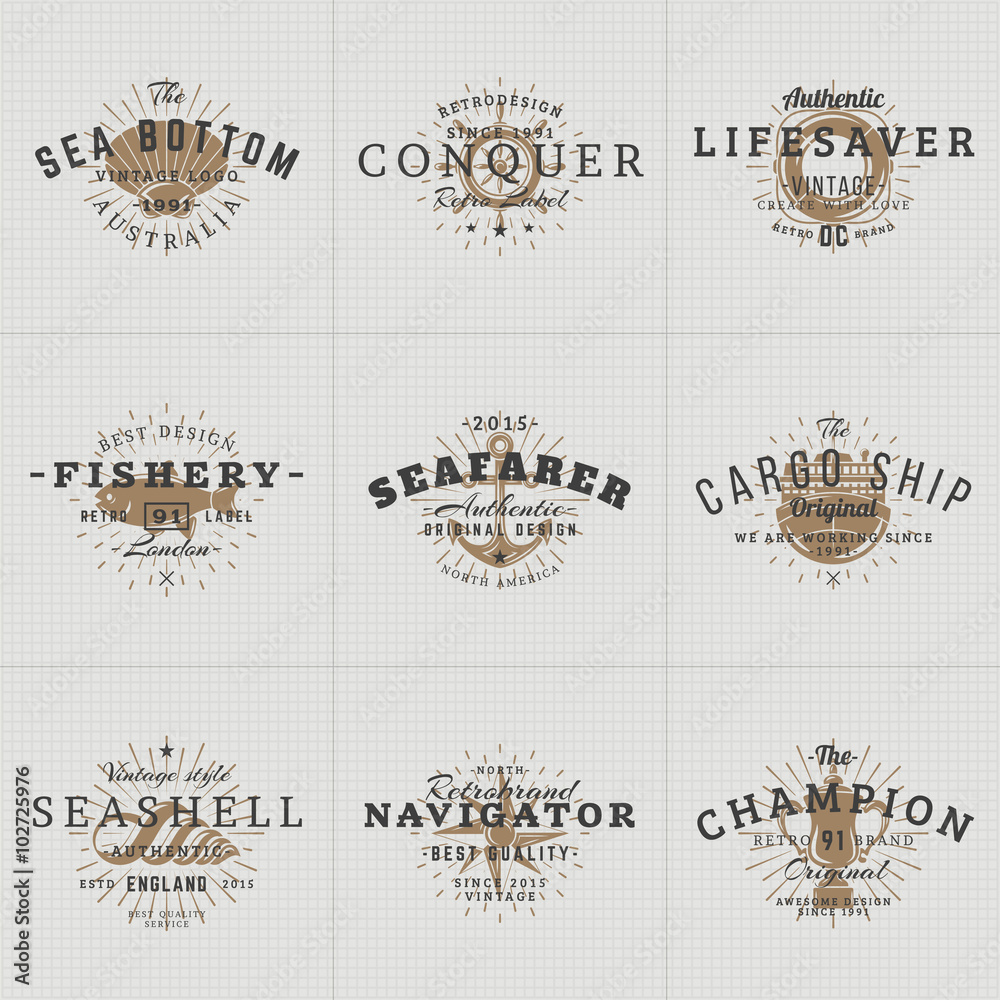 Set of Hipster Vintage Labels, Logotypes, Badges for Your Business ...