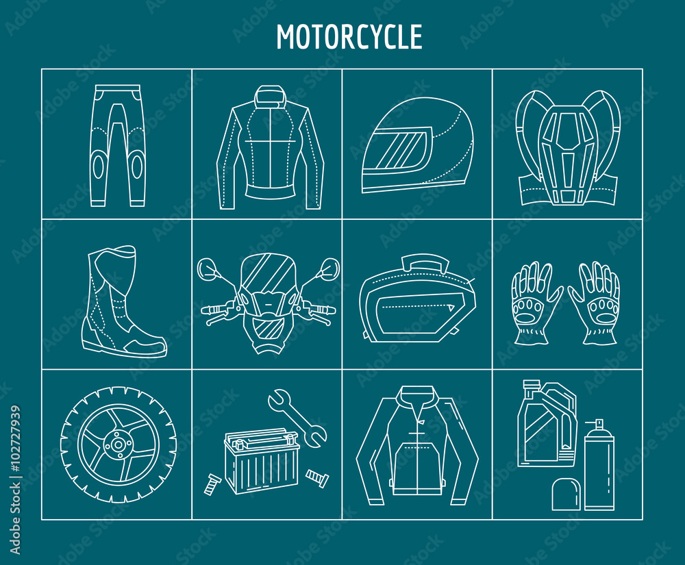 Vector set of linear icons Stock Illustration | Adobe Stock