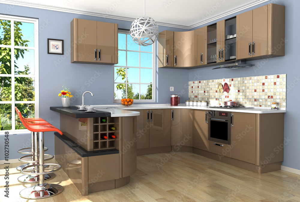 modern kitchen Stock Illustration | Adobe Stock