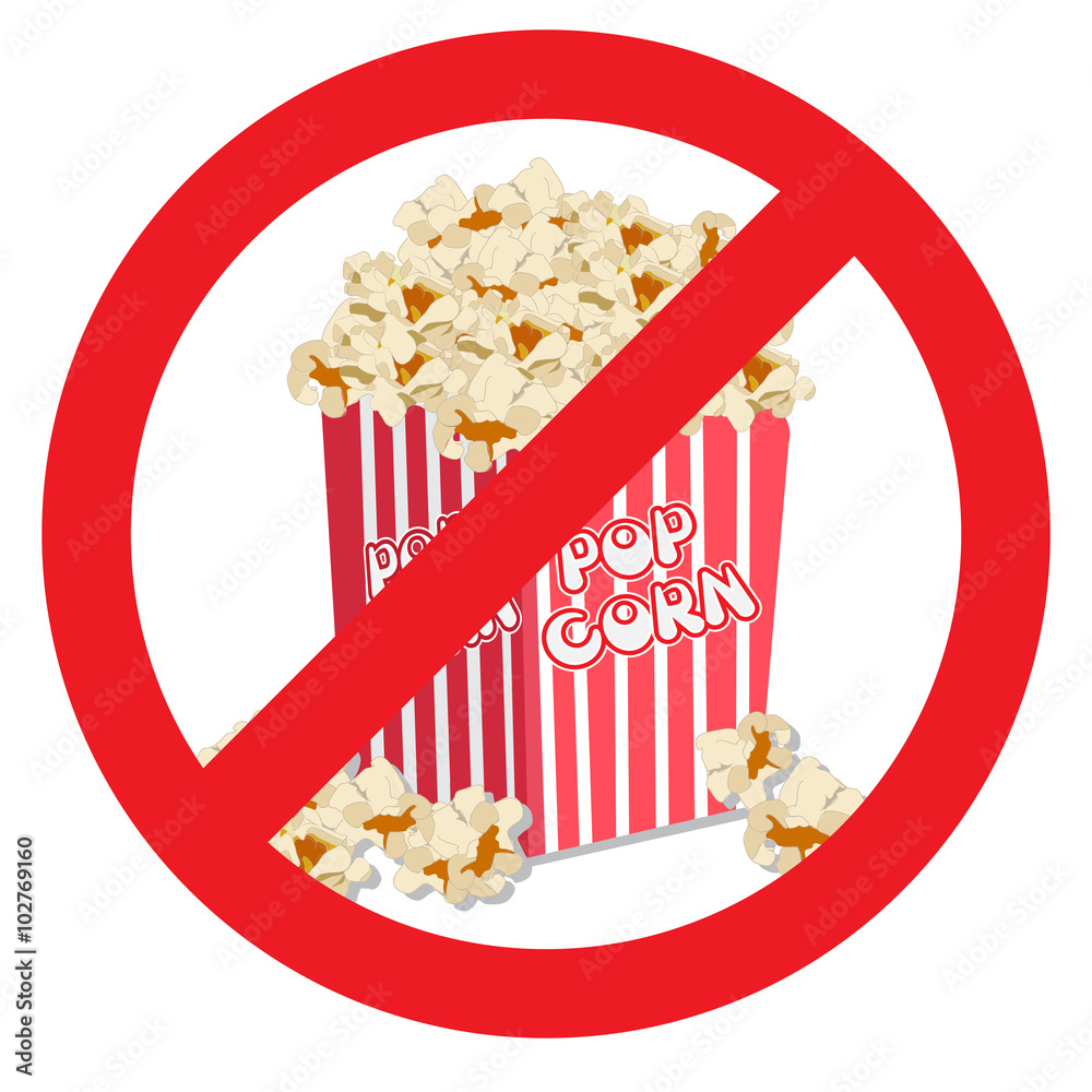 NO POPCORN sign label Stock Illustration | Adobe Stock
