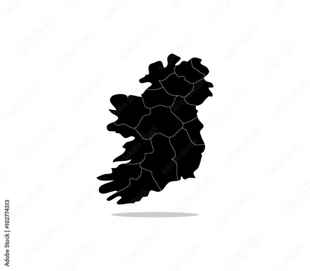 Ireland map with regions Stock Vector | Adobe Stock