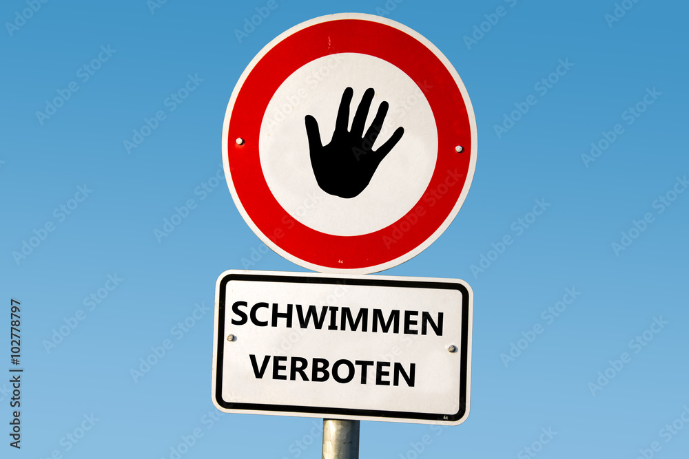 Ilustração do Stock: Schild 51 - Schwimmen verboten | Adobe Stock
