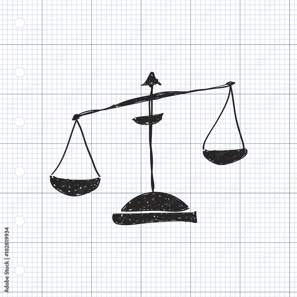 Simple doodle of a set of scales Stock Vector | Adobe Stock