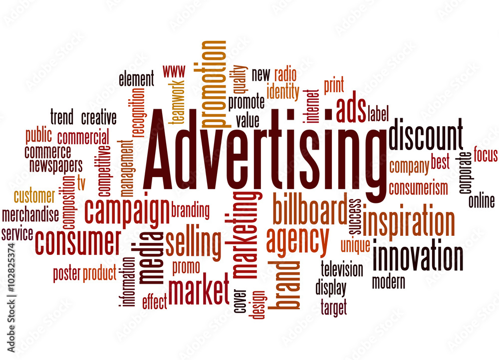 Advertising, word cloud concept 3 Stock Illustration | Adobe Stock