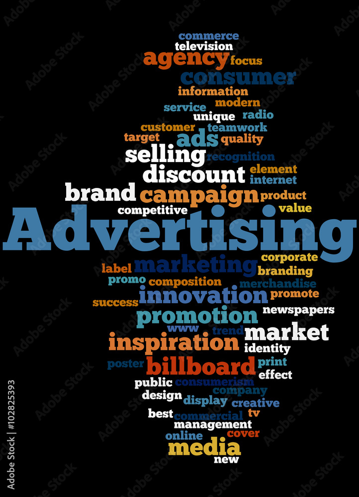 Advertising, word cloud concept 4 Stock Illustration | Adobe Stock
