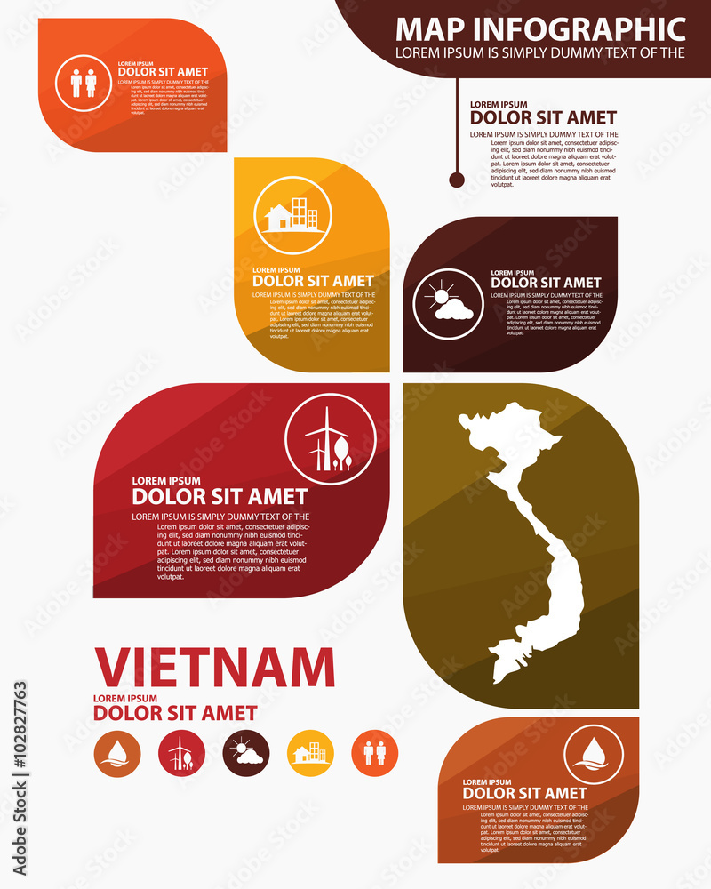 vietnam map infographic Stock Vector | Adobe Stock