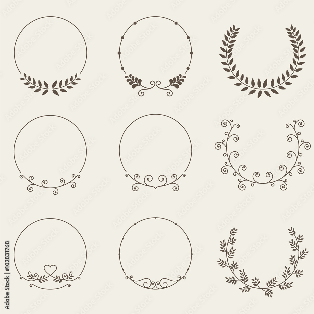Vector set of border circle frame Stock Vector | Adobe Stock