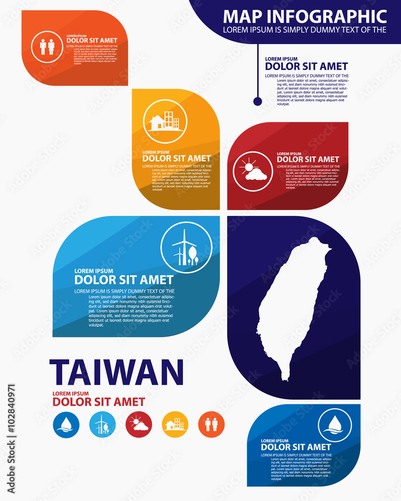 taiwan map infographic Stock Vector | Adobe Stock