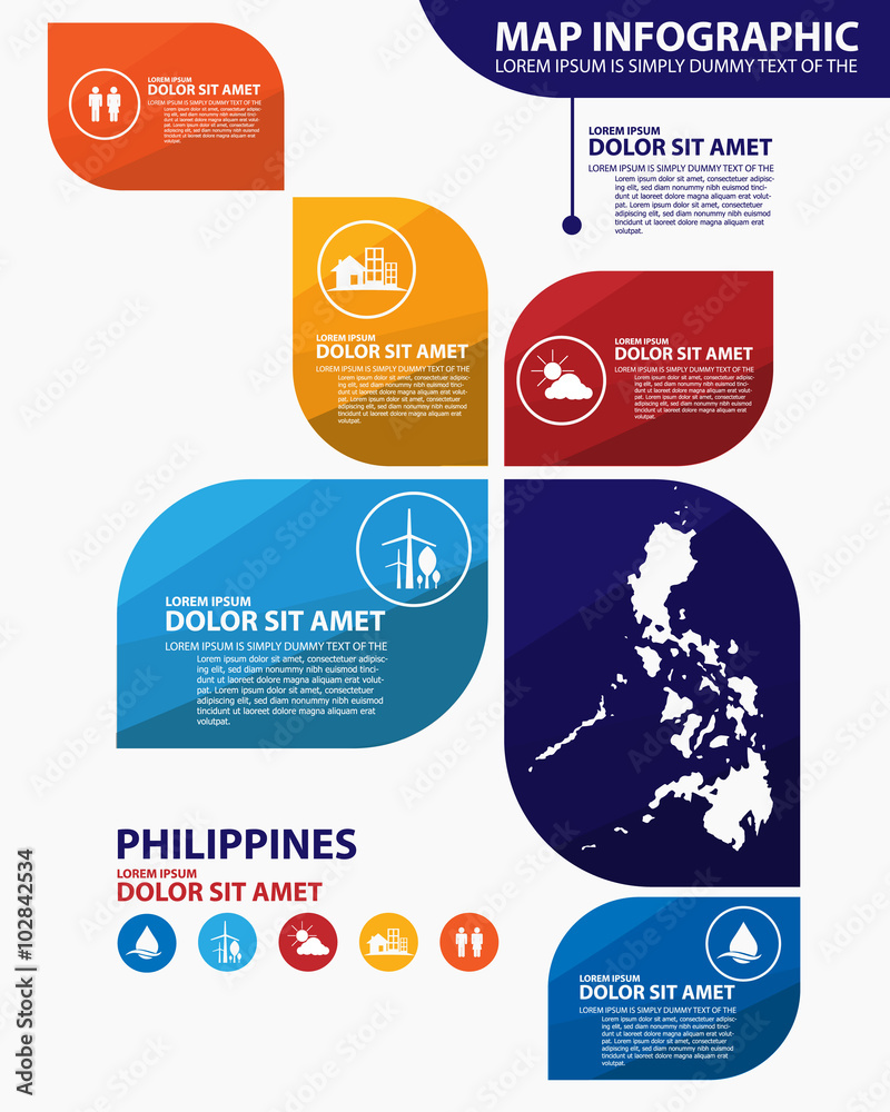 philippines map infographic Stock Vector | Adobe Stock