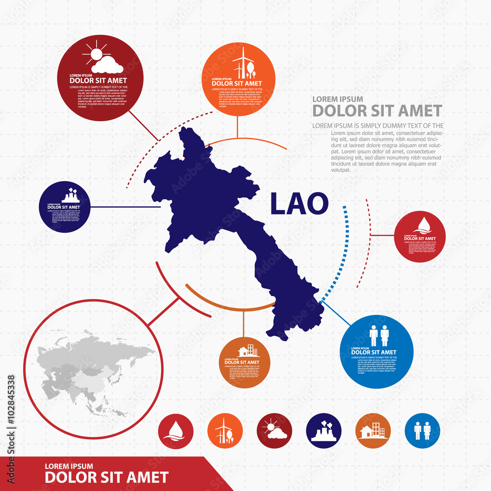 lao map infographic Stock Vector | Adobe Stock