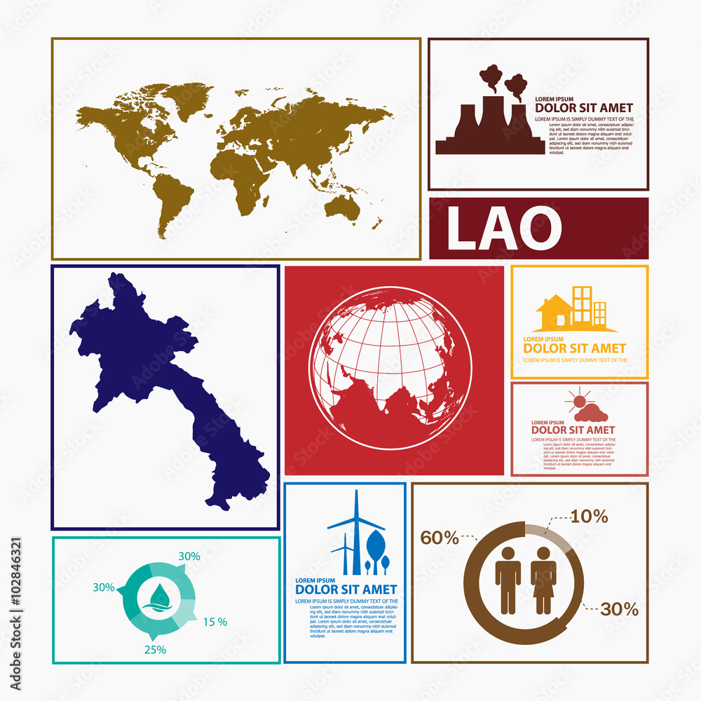 lao map infographic Stock Vector | Adobe Stock