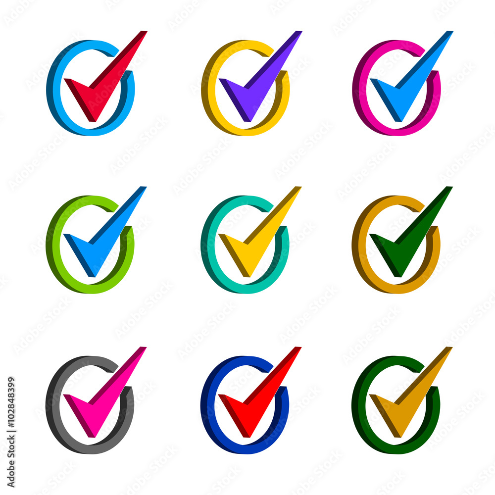 The Check Mark Symbol In Circle In The Vector Stock Vector Adobe Stock The Check Mark Symbol In Circle In The Vector Stock Vector Adobe Stock