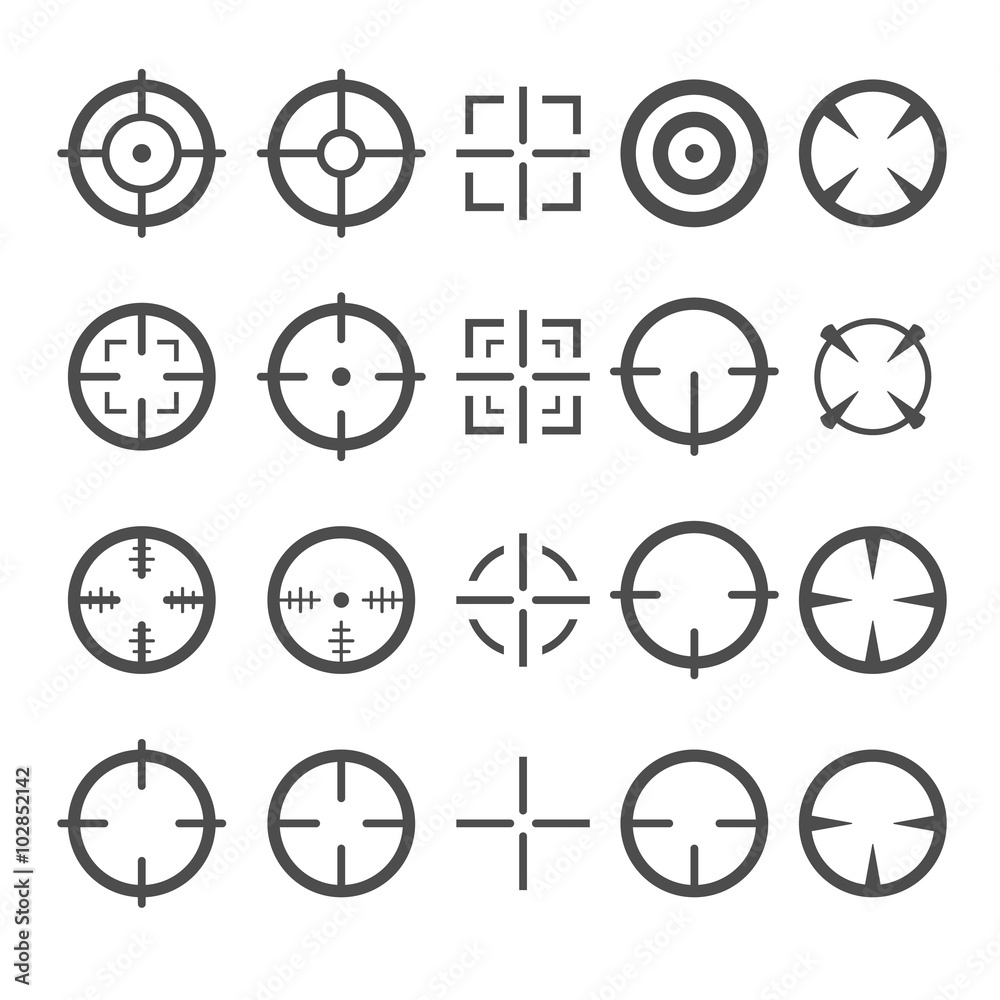 Crosshair Icon Set. Target Mouse Cursor Pointers. Vector Stock Vector ...