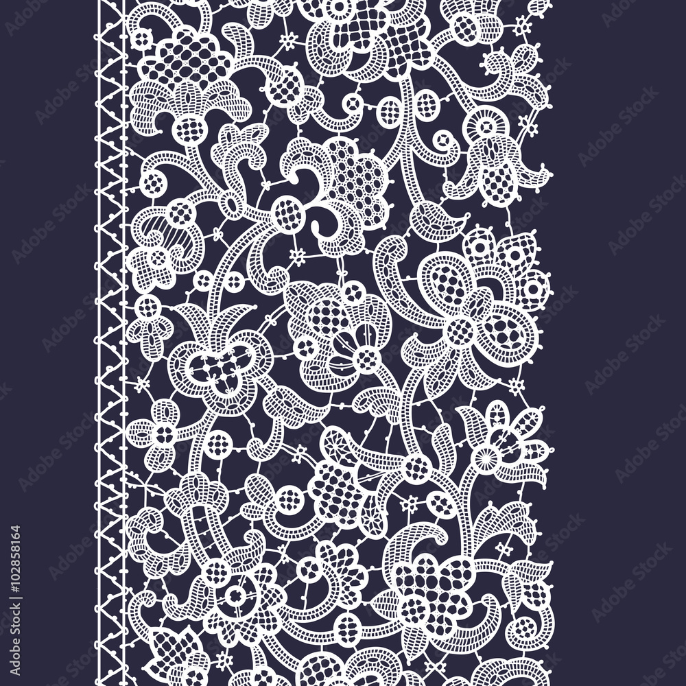 Medieval Lace Seamless Pattern. Stock Vector | Adobe Stock
