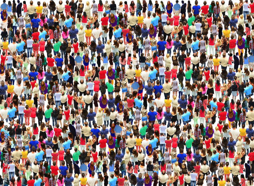 big crowd of people Stock Photo | Adobe Stock