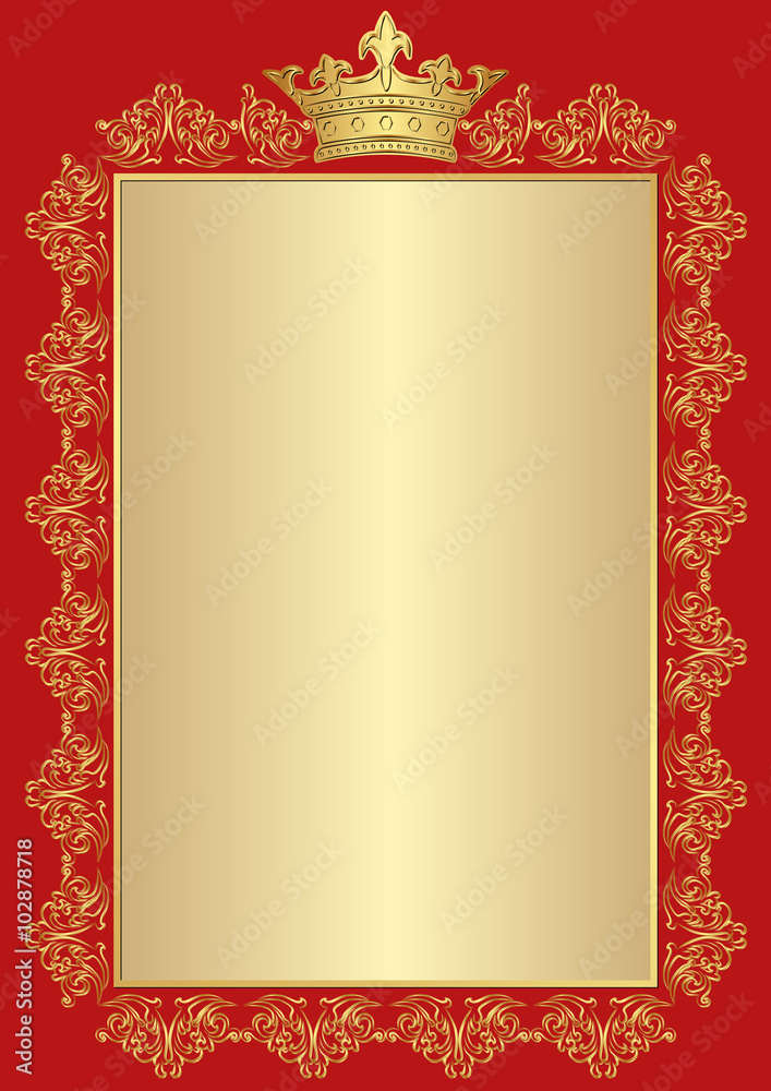 antique background with golden royal frame Stock Vector | Adobe Stock