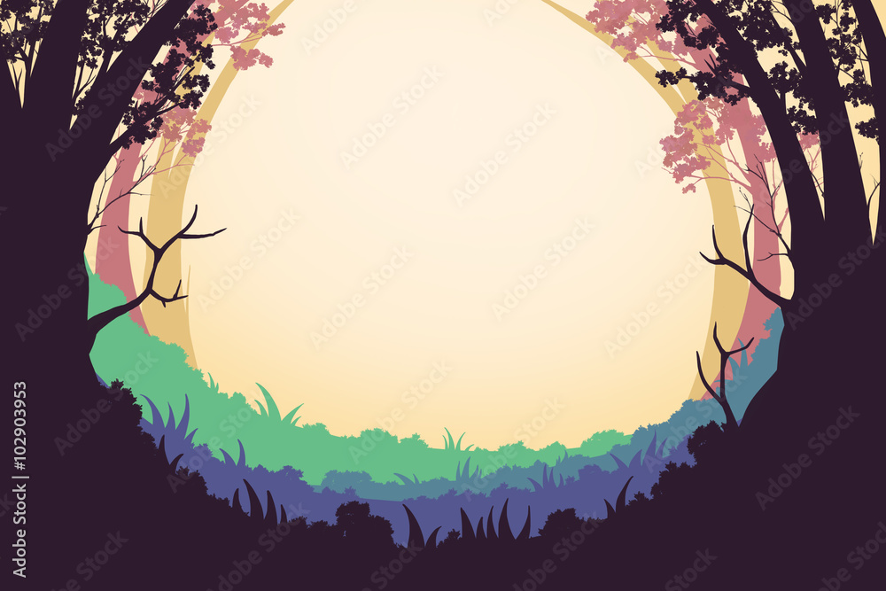 Creative Illustration and Innovative Art: Forest Frame! Realistic ...