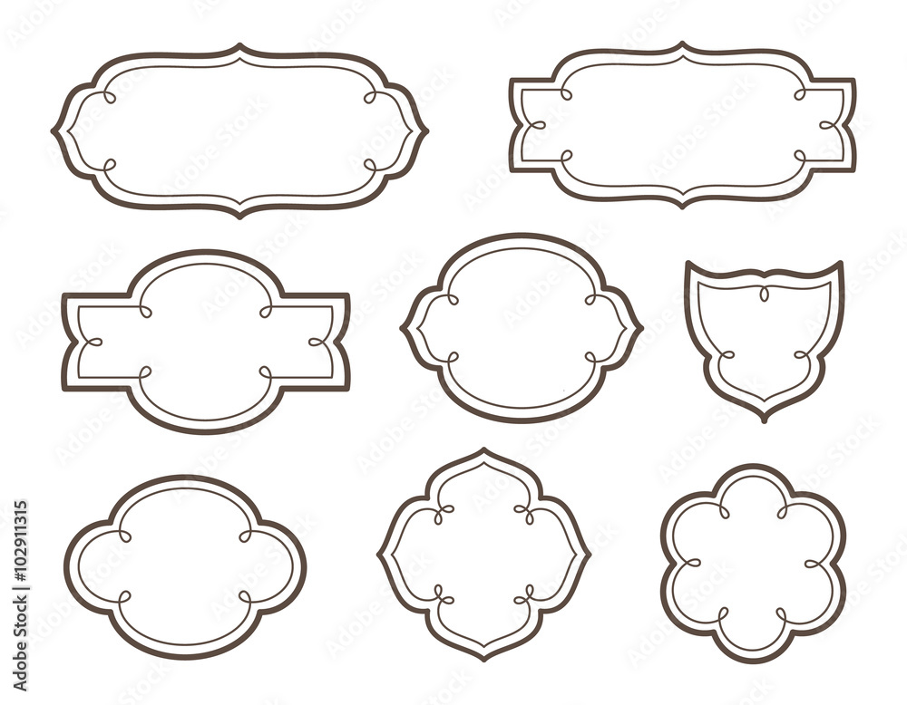 Vector decorative frames for logos and names. Design elements ...