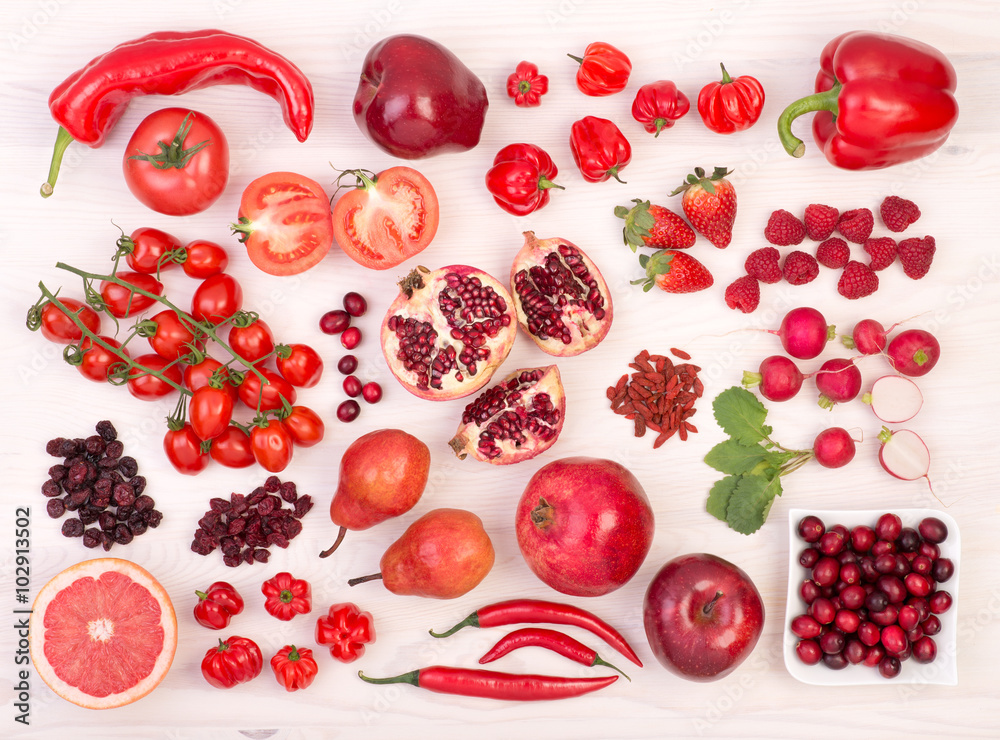 Red fruit and vegetables Stock Photo | Adobe Stock