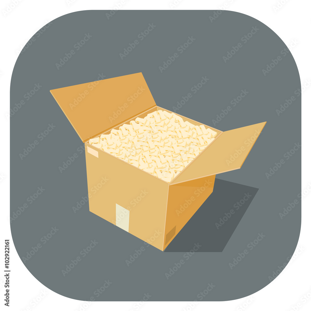 A vector illustration of a fully packaged cardboard box Icon ...