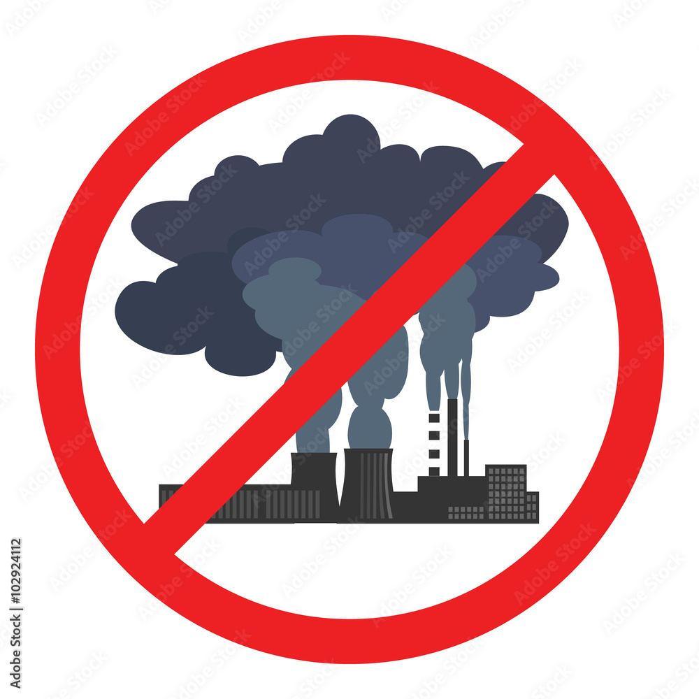Stop air pollution sign. Vector illustration Stock Vector | Adobe Stock