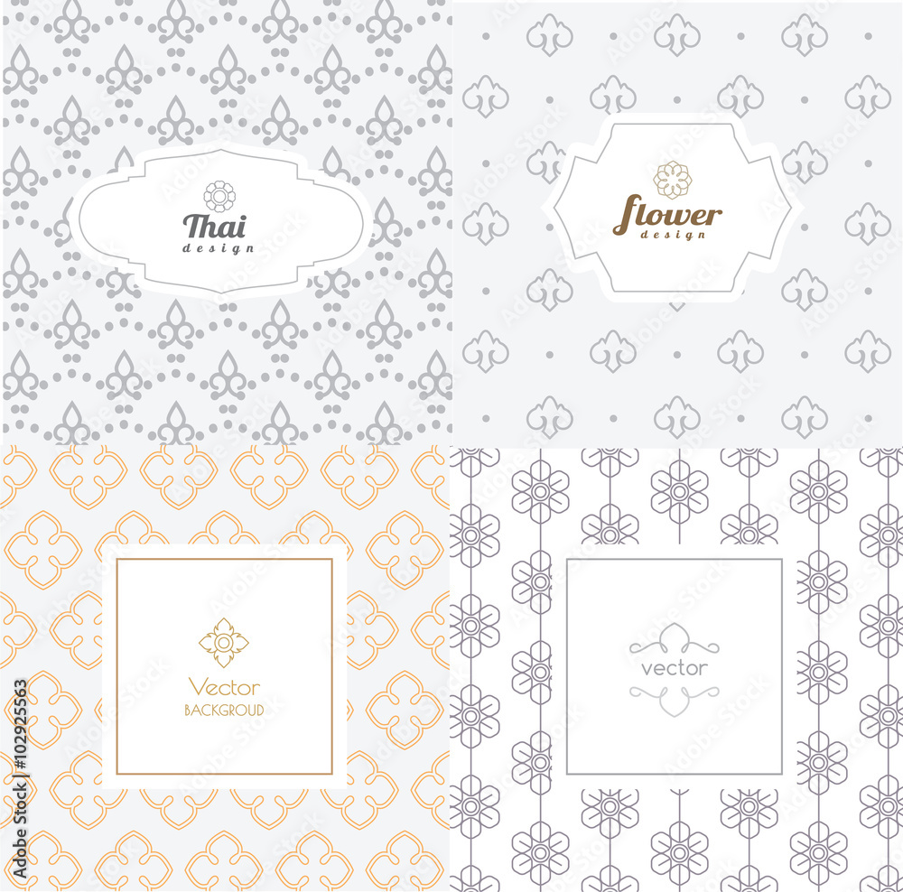 Vector mono line graphic design templates - labels and badges on ...