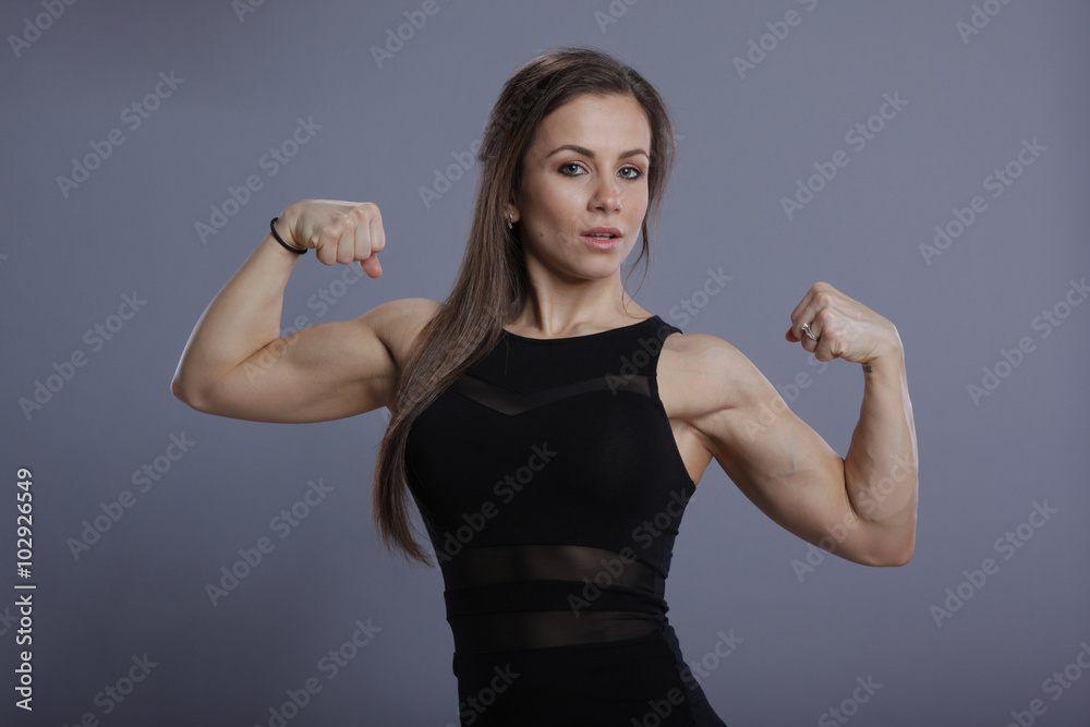 Pose of a fitness model Stock Photo | Adobe Stock