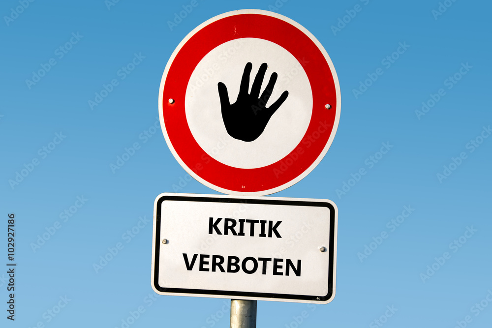 Schild 51 - Kritik verboten Stock Illustration | Adobe Stock