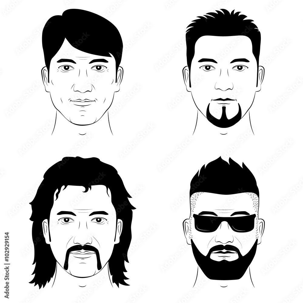 Man Face Drawing With Beard
