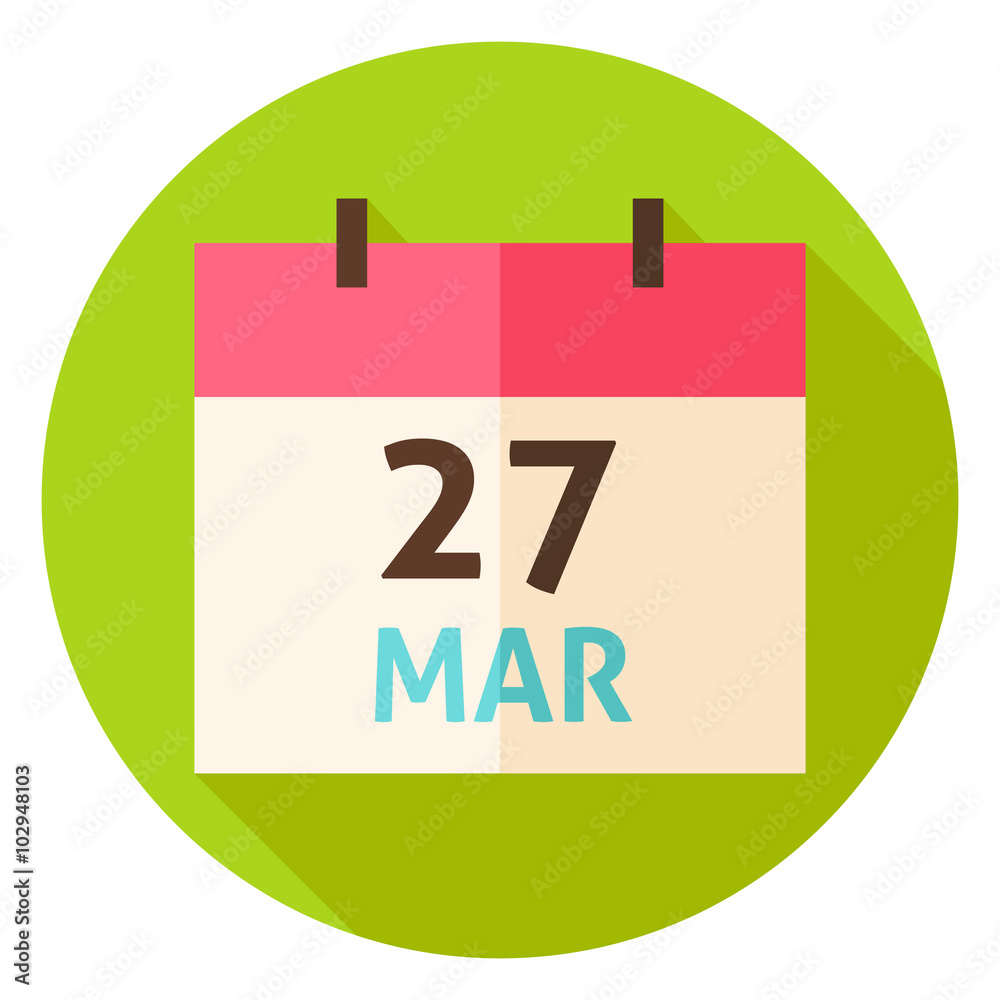 March 27 Easter Calendar Date Circle Icon Stock Vector | Adobe Stock