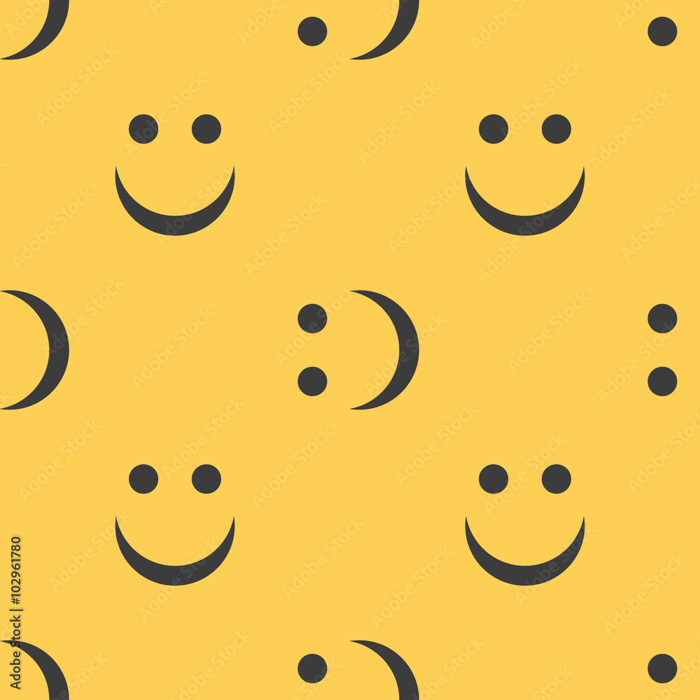 Smiley face seamless pattern background. Stock Vector | Adobe Stock