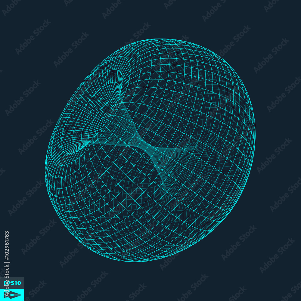 Torus Molecular Lattice Connection Structure 3d Vector Illustration Stock Vector Adobe Stock