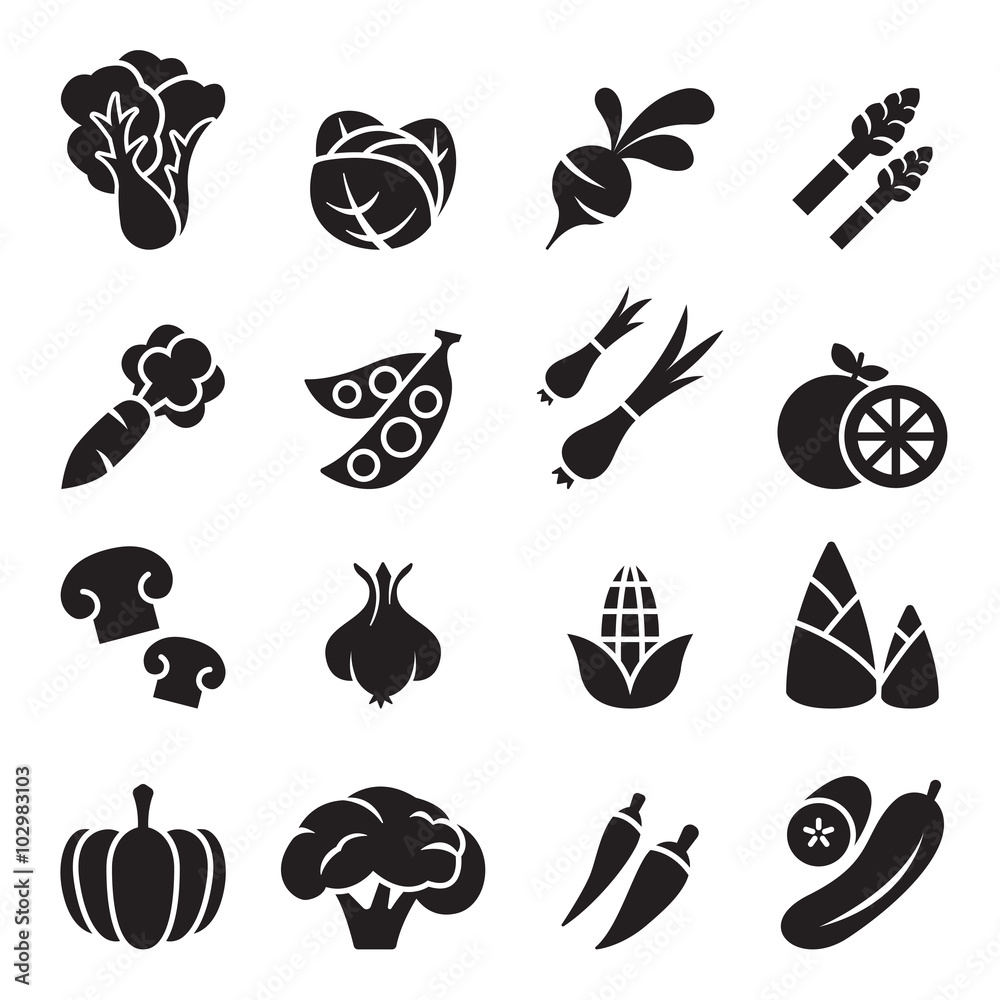Vegetable icon set 2 Stock Vector | Adobe Stock