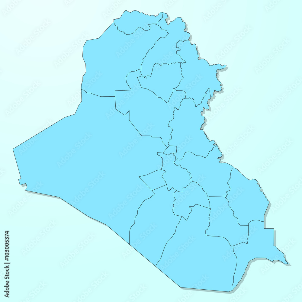 Iraq blue map on degraded background vector Stock Vector | Adobe Stock