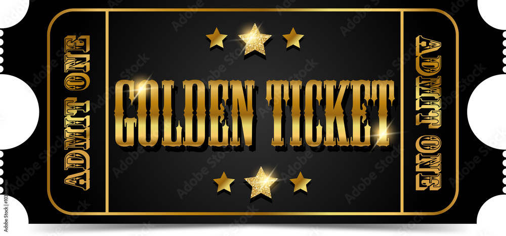 Golden ticket Stock Vector | Adobe Stock