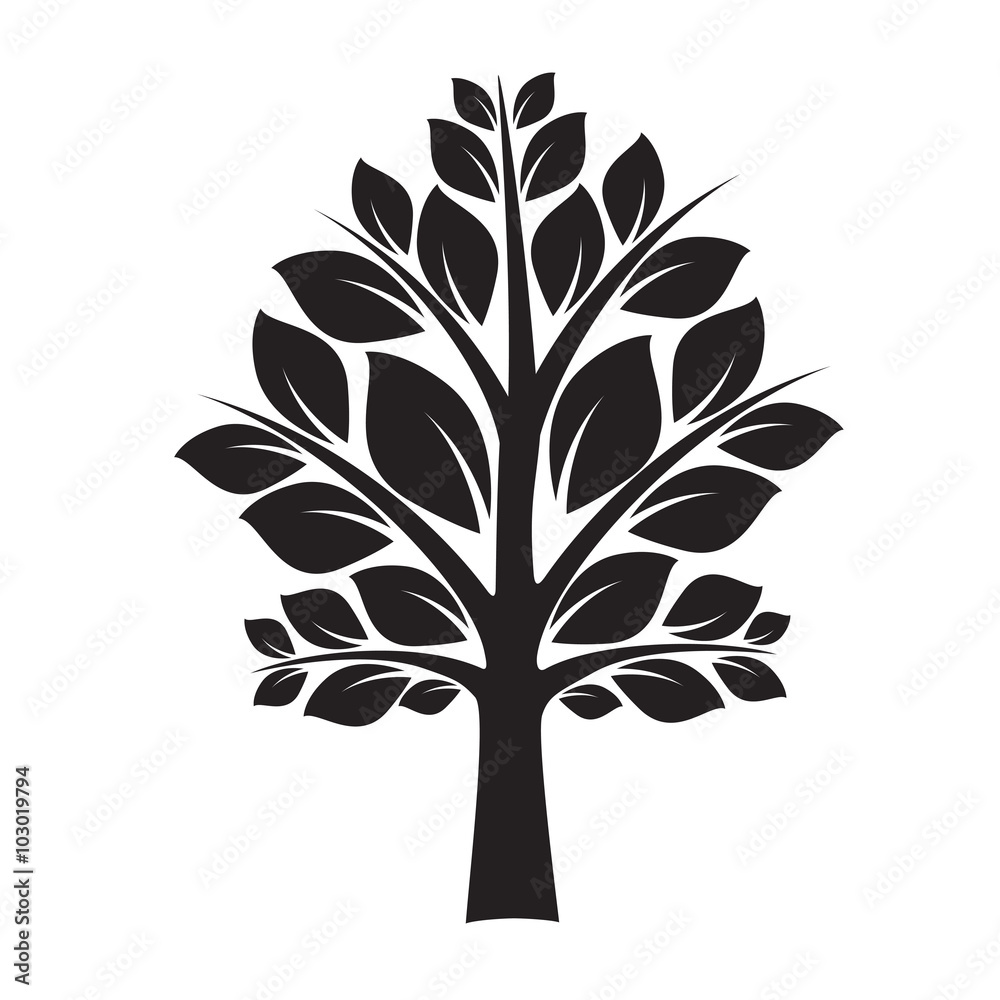 Black Tree. Vector Illustration. Stock Vector | Adobe Stock