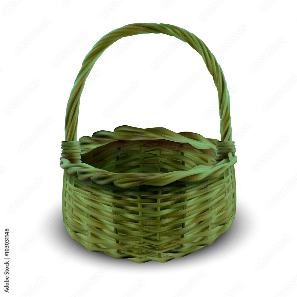 Isolated green basket on white background, vector illustration. Stock ...
