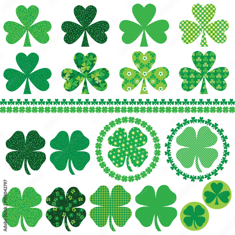 Shamrock frames and borders Stock Illustration | Adobe Stock