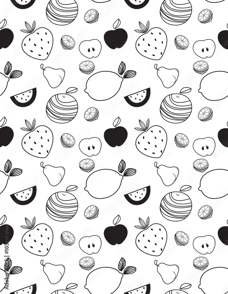 fruit Seamless Patterns Stock Vector | Adobe Stock