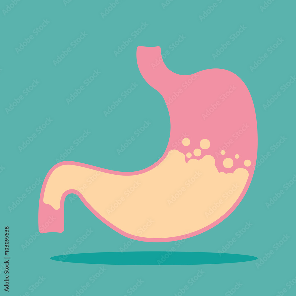 Stomach icon in flat style. Stomach Icon JPG. Stomach Icon EPS ...