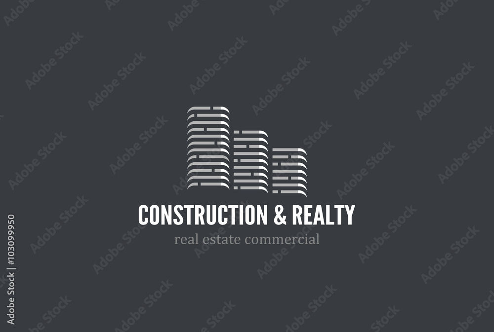 Real Estate Construction Logo design. Skyscrapers buildings Stock ...