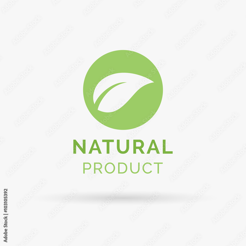 100% natural product icon design. 100% natural product symbol design ...
