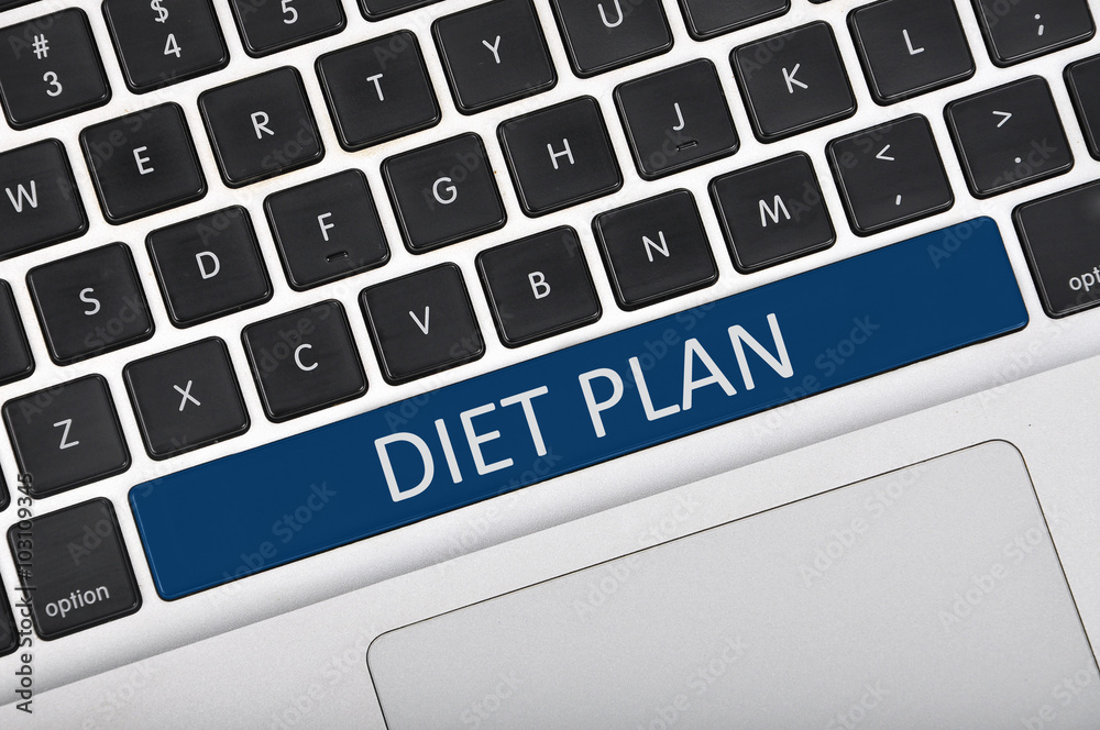 Keyboard button written word diet plan Stock Photo | Adobe Stock