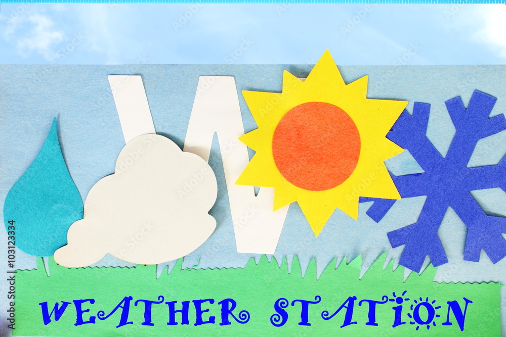 weather icons kids school paper craft Stock Photo | Adobe Stock