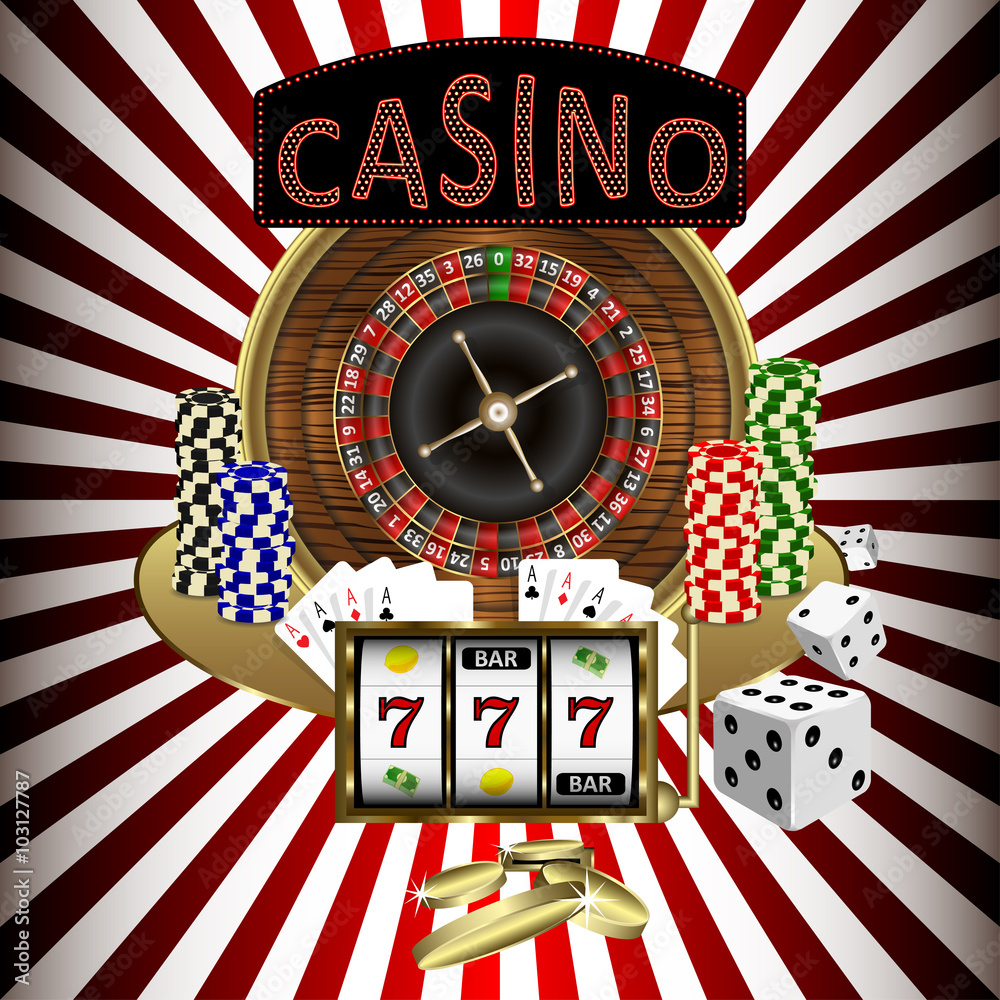 Casino theme with hypnotizing background. Vector illustration. Stock ...