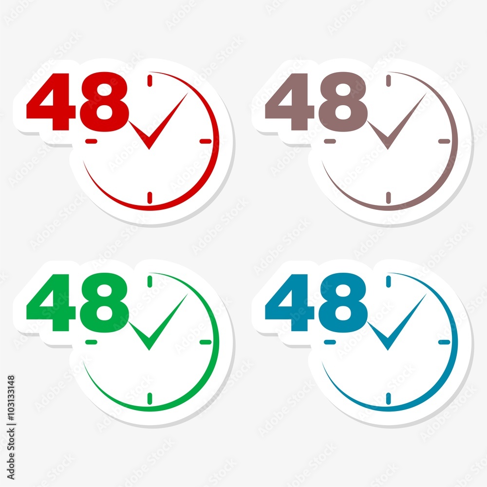 48 hours circular icons set Stock Vector | Adobe Stock