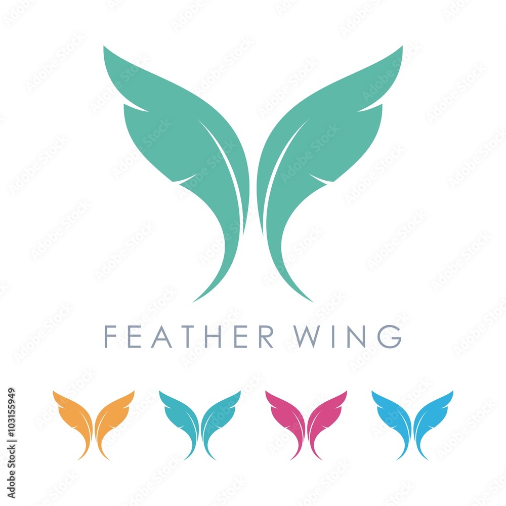 Wings Logo, Two Feather Wings Design Vector Logo Template Stock Vector ...
