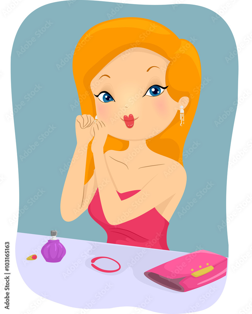 Stylish Girl Remove Jewelries Stock Vector | Adobe Stock