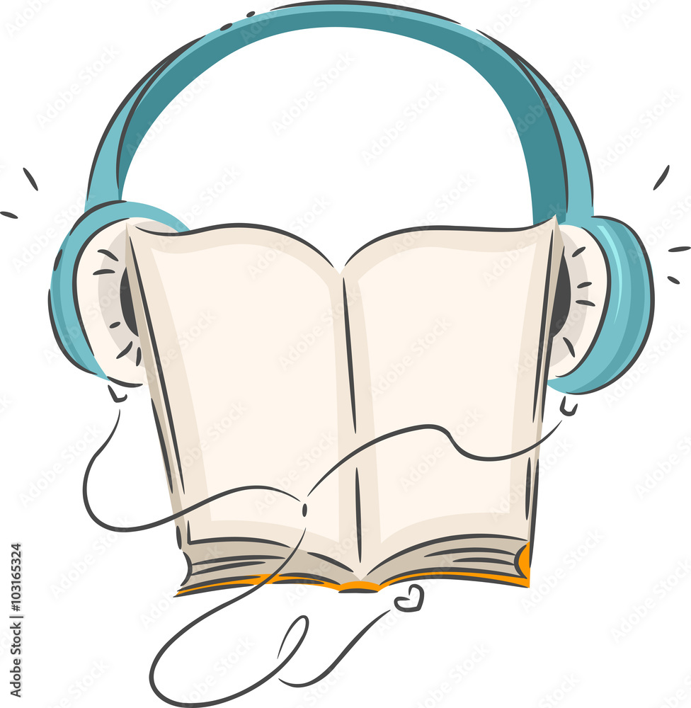 Audio Book Headphones Stock Vector | Adobe Stock