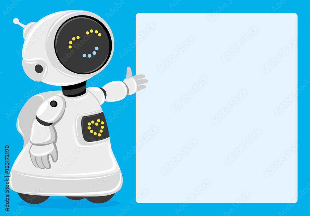Cute robot background with space for text. Stock Vector | Adobe Stock